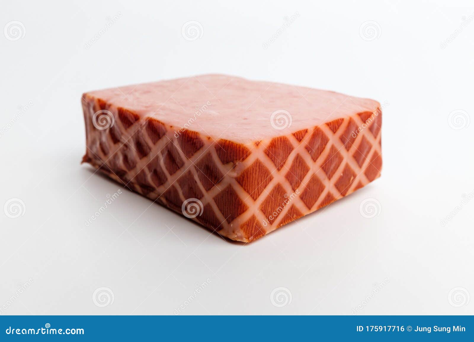 Delicious Square Smoked Ham. Pork Ham Stock Photo - Image of ...