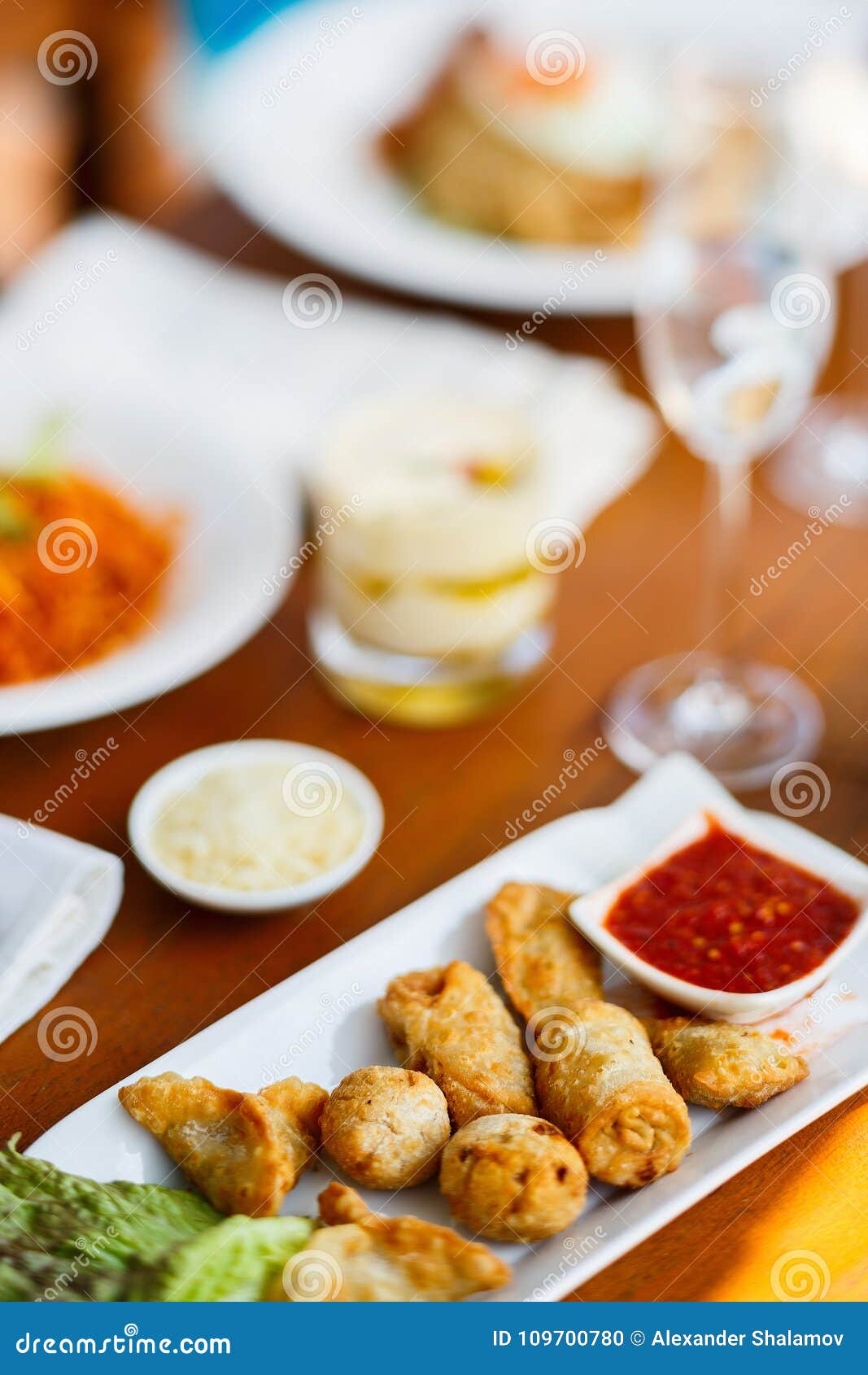 Delicious starter at lunch stock photo. Image of served - 109700780