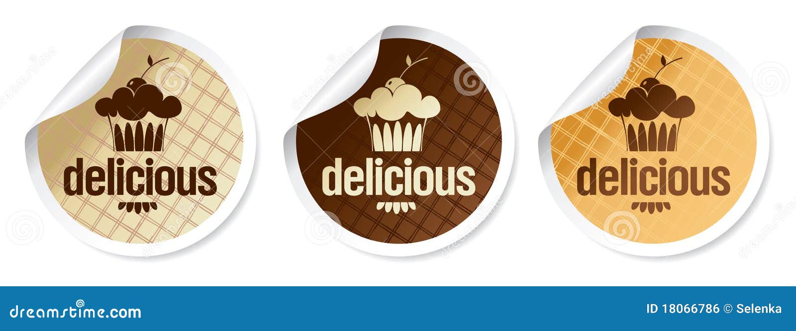 Delicious stickers. stock vector. Illustration of chocolate - 18066786