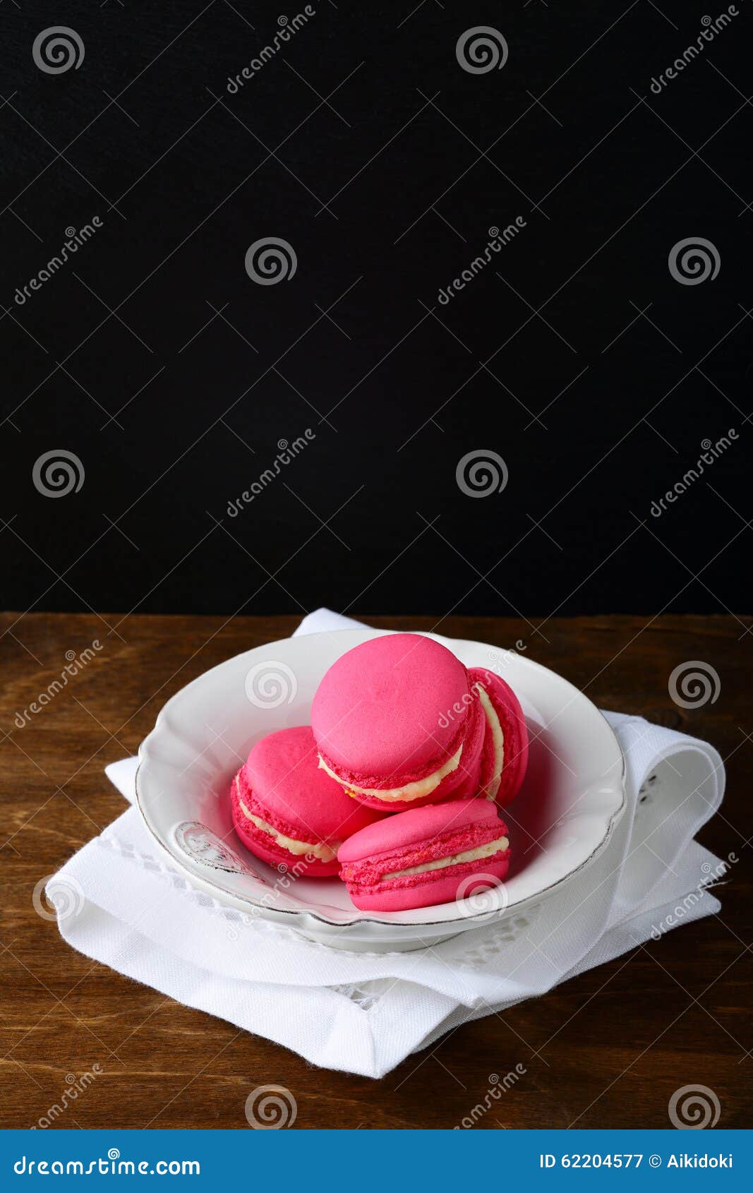 Delicious Strawberry Macaroon in a Plate Stock Image - Image of gourmet ...