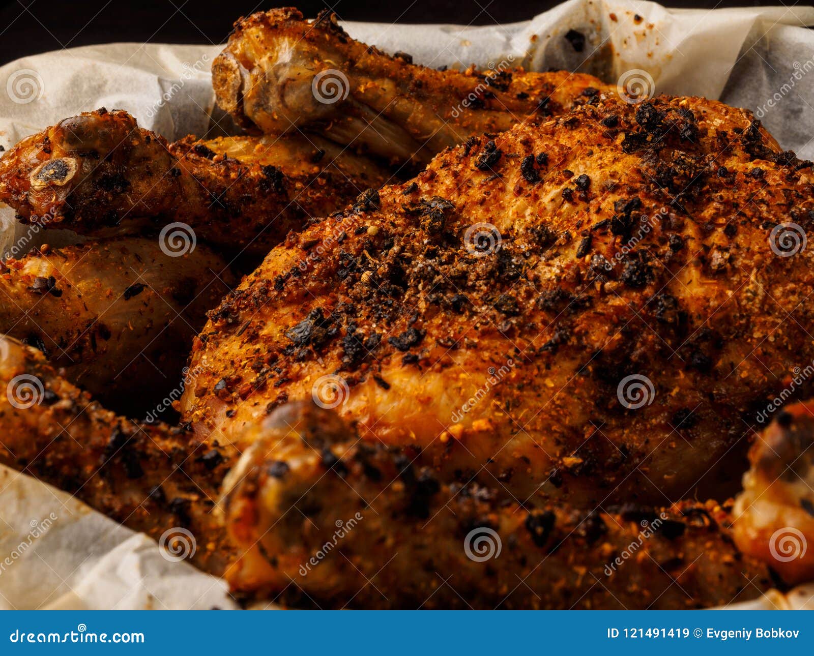 Delicious Stuffed Roast Chicken. Ready Dish from the Oven Stock Image ...