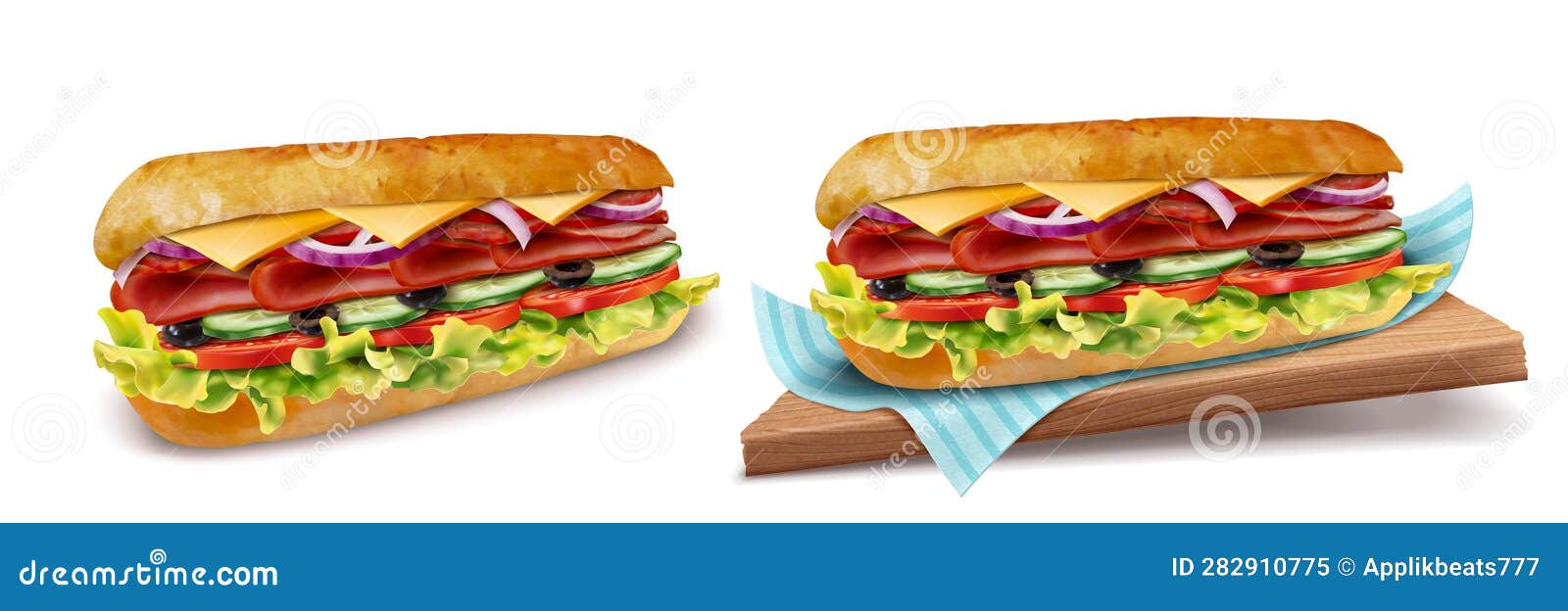 Delicious Submarine Vegetables Stock Vector - Illustration of sandwich ...