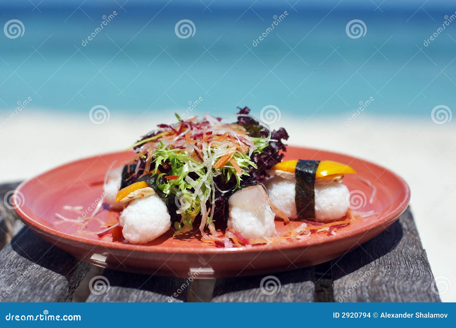 Sushi Lunch Set Including Salmon, Bluefin Tuna, Squid, Shrimp, Hamachi ...