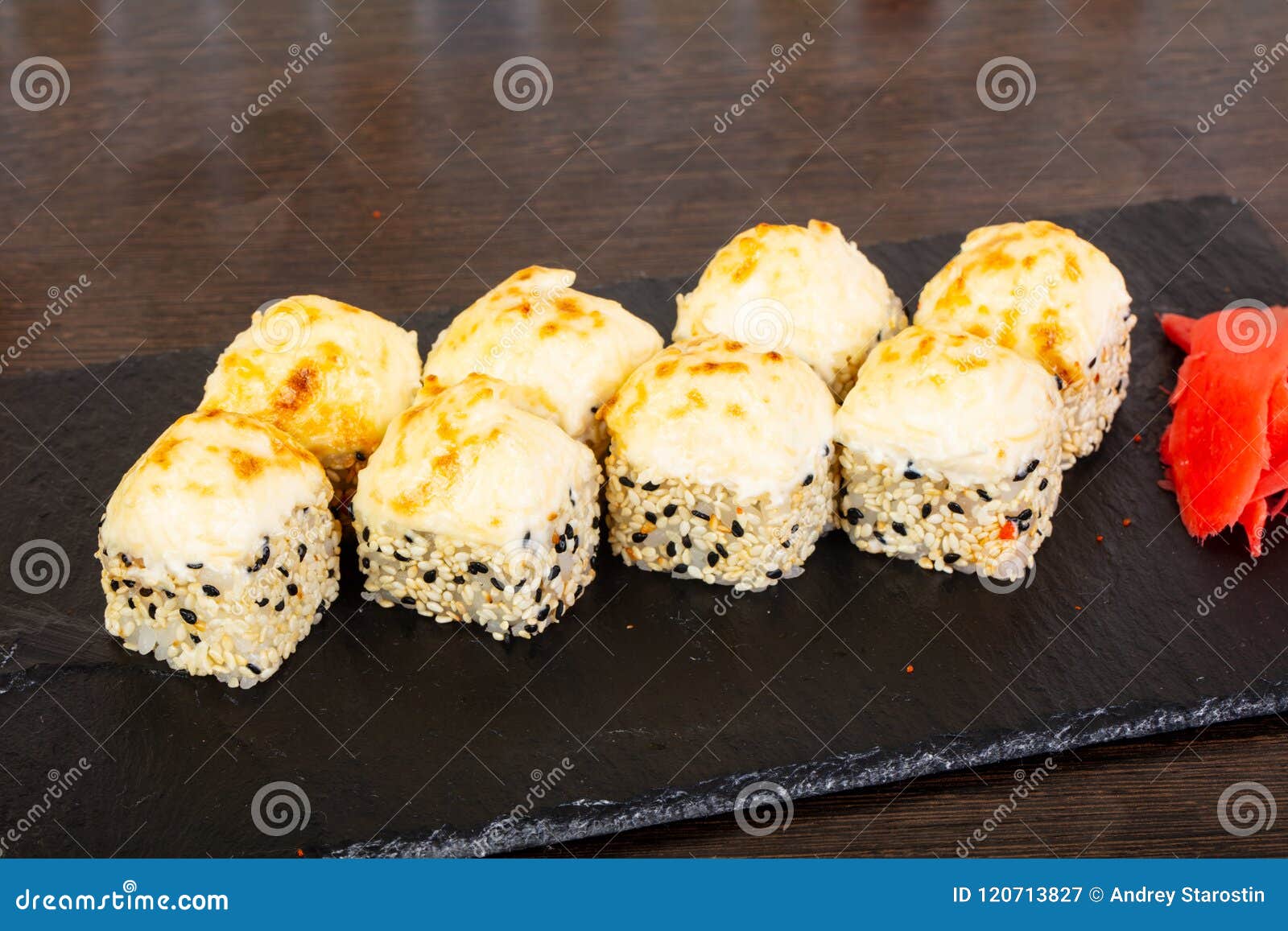 Delicious sushi roll stock image. Image of traditional - 120713827