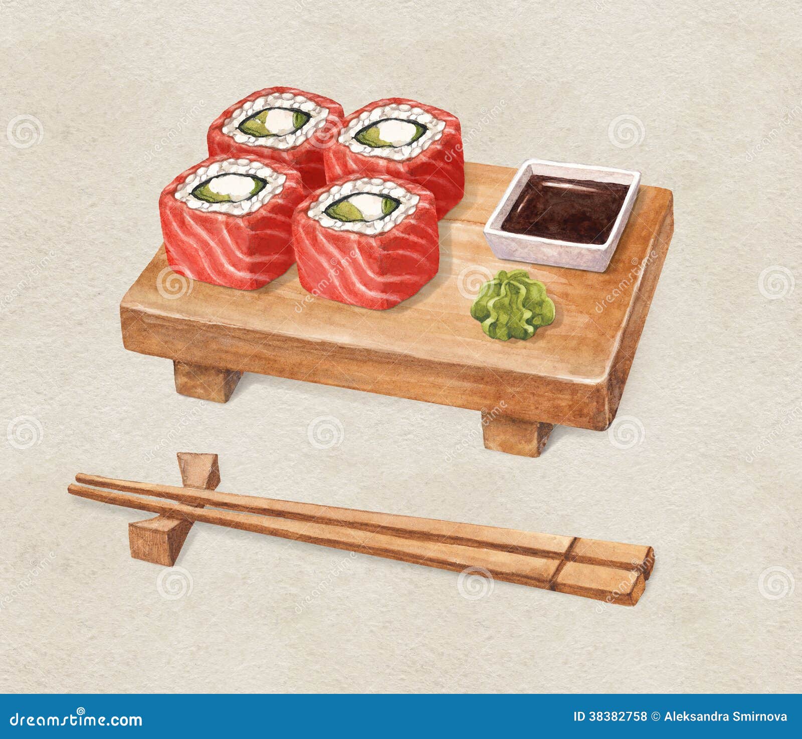 Realistic Sushi Drawing