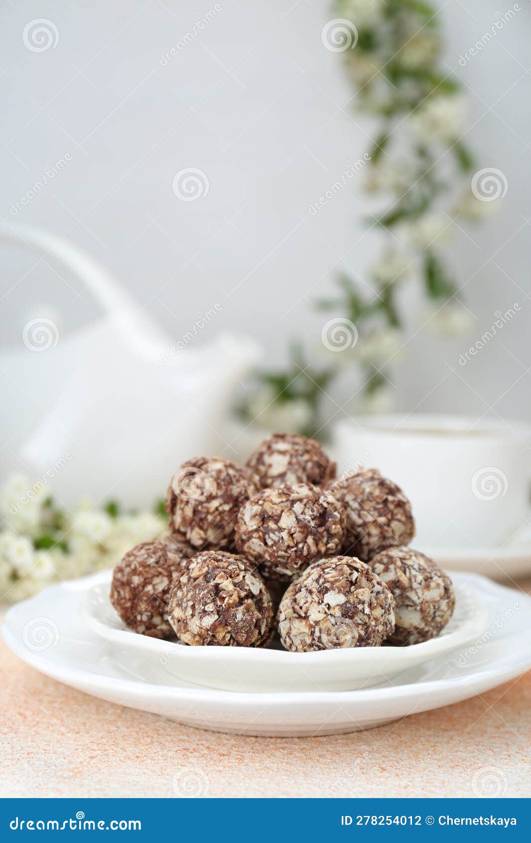 Delicious Sweet Chocolate Candies on Beige Table Stock Photo - Image of ...