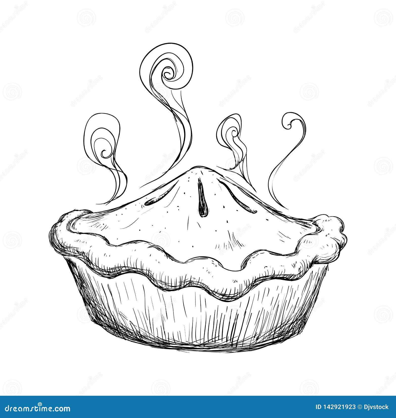 Delicious Sweet Pie Drawing Stock Illustration - Illustration of meal ...