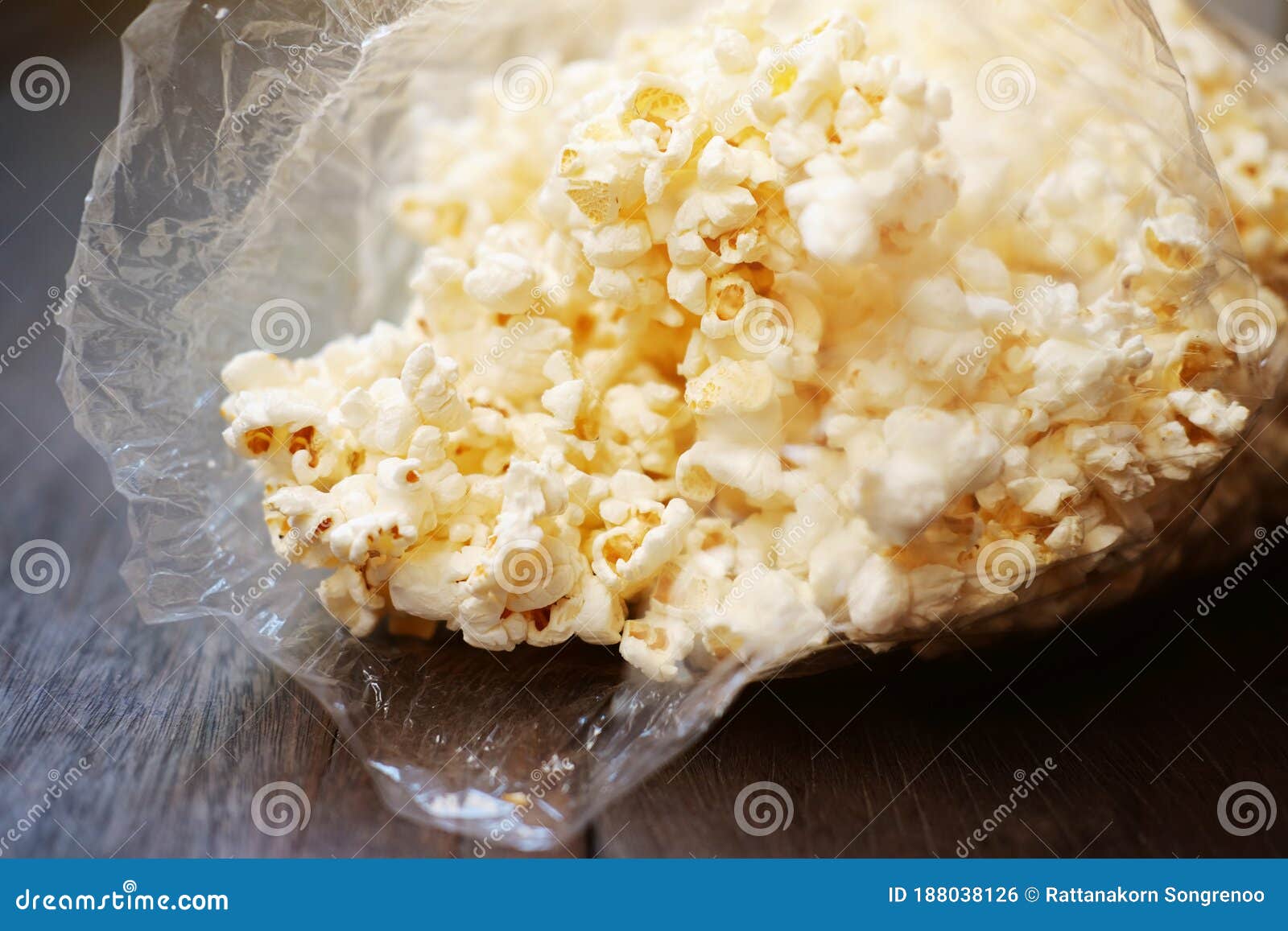 Delicious Sweet Popcorn in Plastic Bags Stock Photo - Image of corn ...