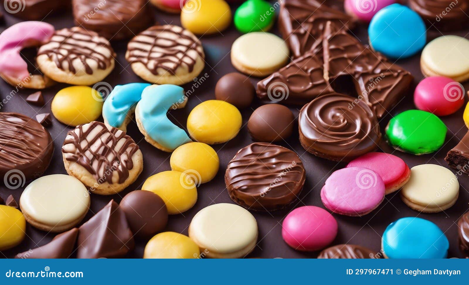 Delicious Sweets on Abstract Background, Sweets, Chocoltae, Donuts ...