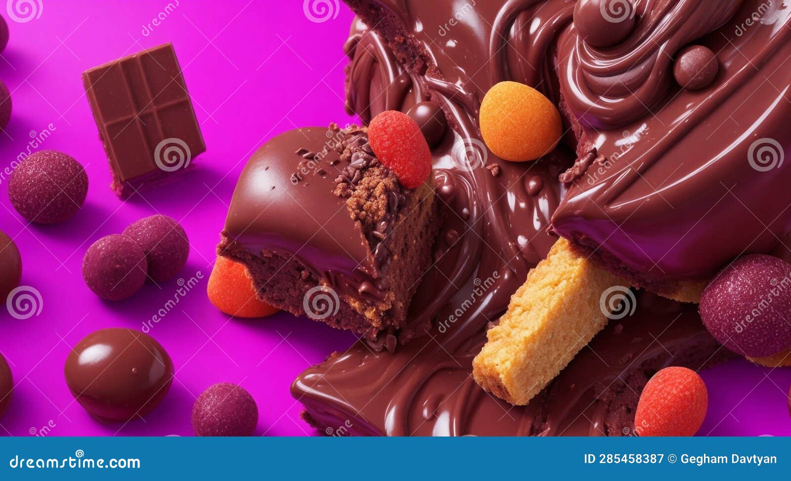 Sweets on Sweet Background, Sweets on Abstract Colored Background ...