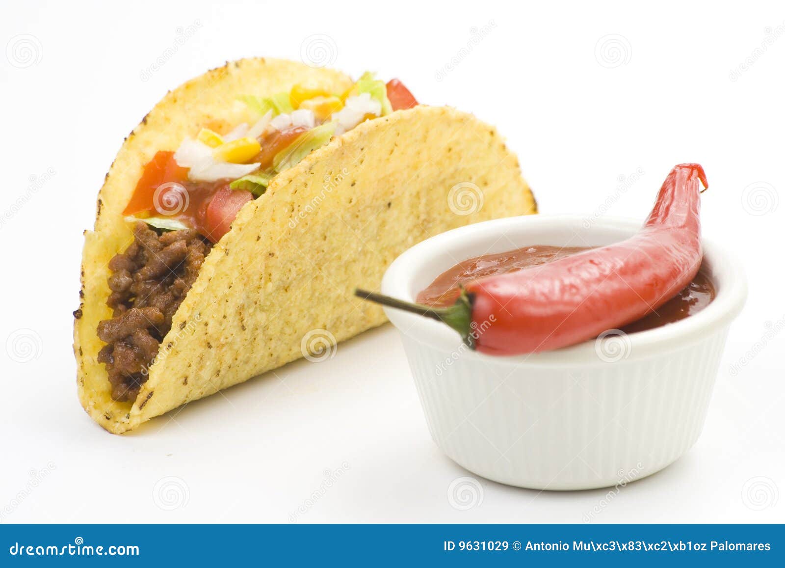 Delicious Taco, Mexican Food Stock Image - Image of plate, dinner: 9631029
