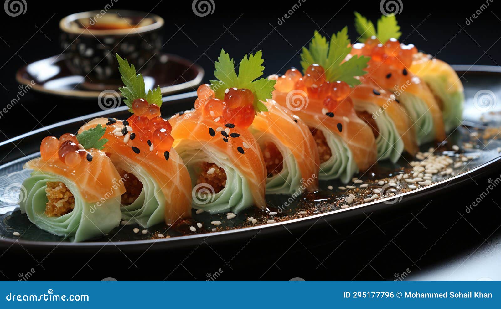 Delicious Takowasa Japanese Appetizer on Blurred Background Stock ...