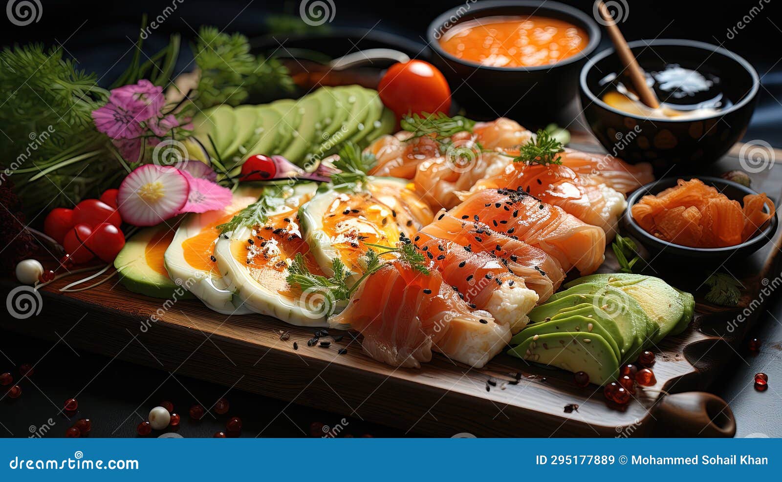 Delicious Takowasa Japanese Appetizer on Blurred Background Stock ...