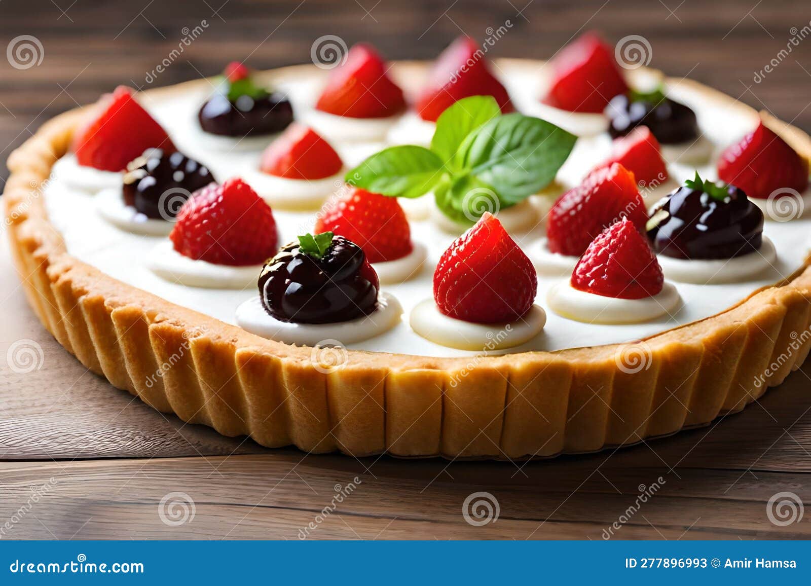 Delicious tart stock illustration. Illustration of strawberry - 277896993