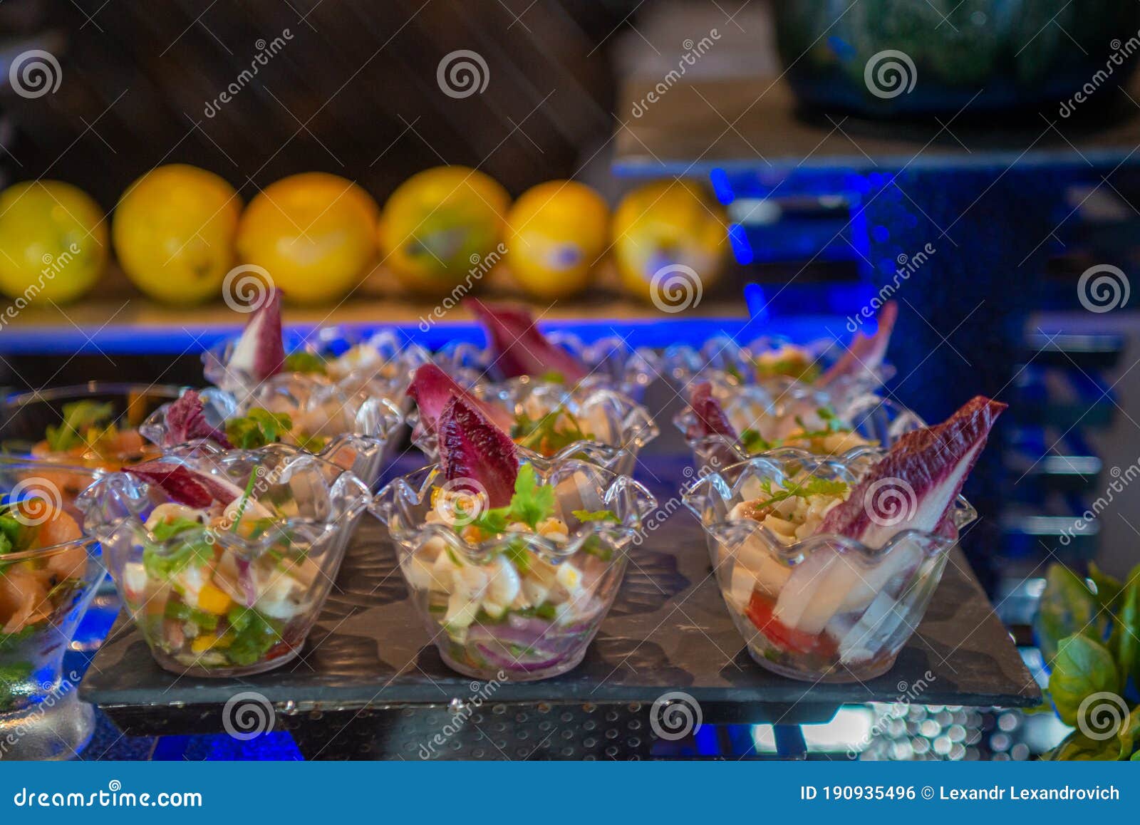 Delicious Tasty Beautiful Short Eats in Tiny Glasses in the Buffet ...
