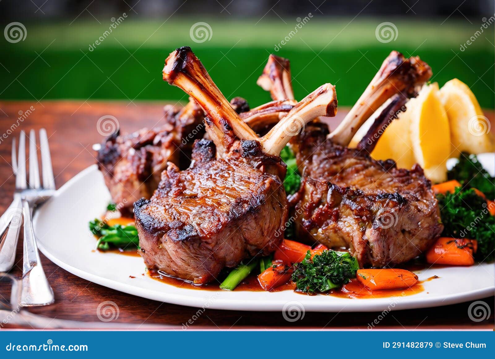 Delicious and Tempting Western Grilled Lamb Chops Stock Illustration ...