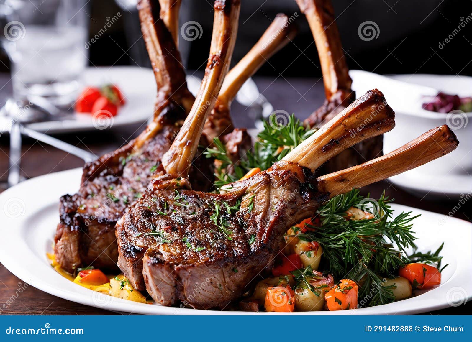 Delicious and Tempting Western Grilled Lamb Chops Stock Illustration ...