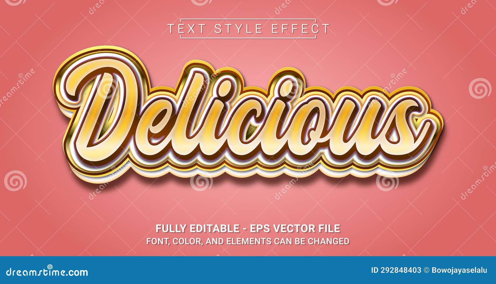 Delicious Text Style Effect. Editable Graphic Text Template Stock ...