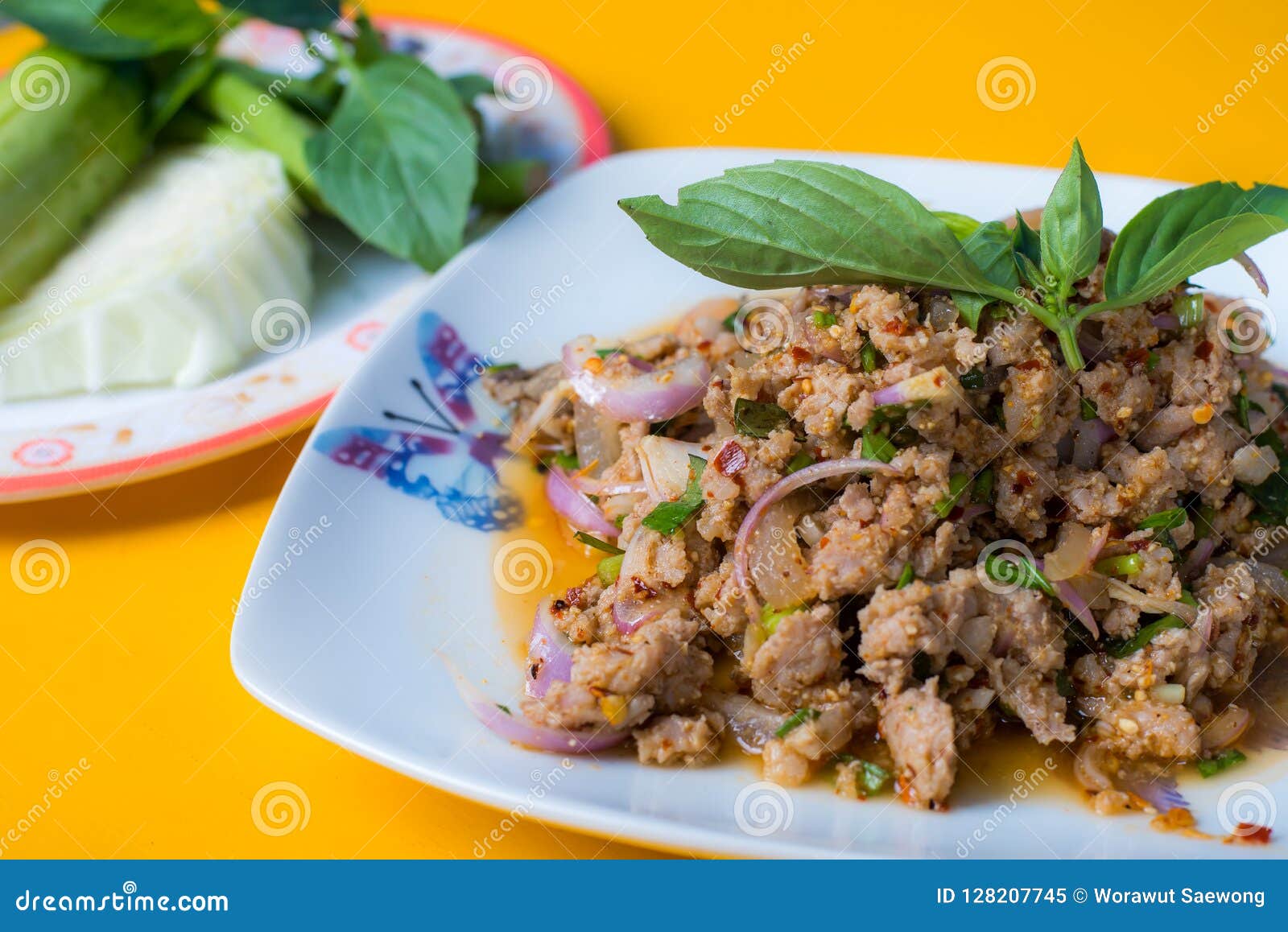 Delicious Thai Food, Lab-Moo Stock Image - Image of herb, background ... Delicious Thai Food, Lab-Moo Stock Image - Image of herb, background ...