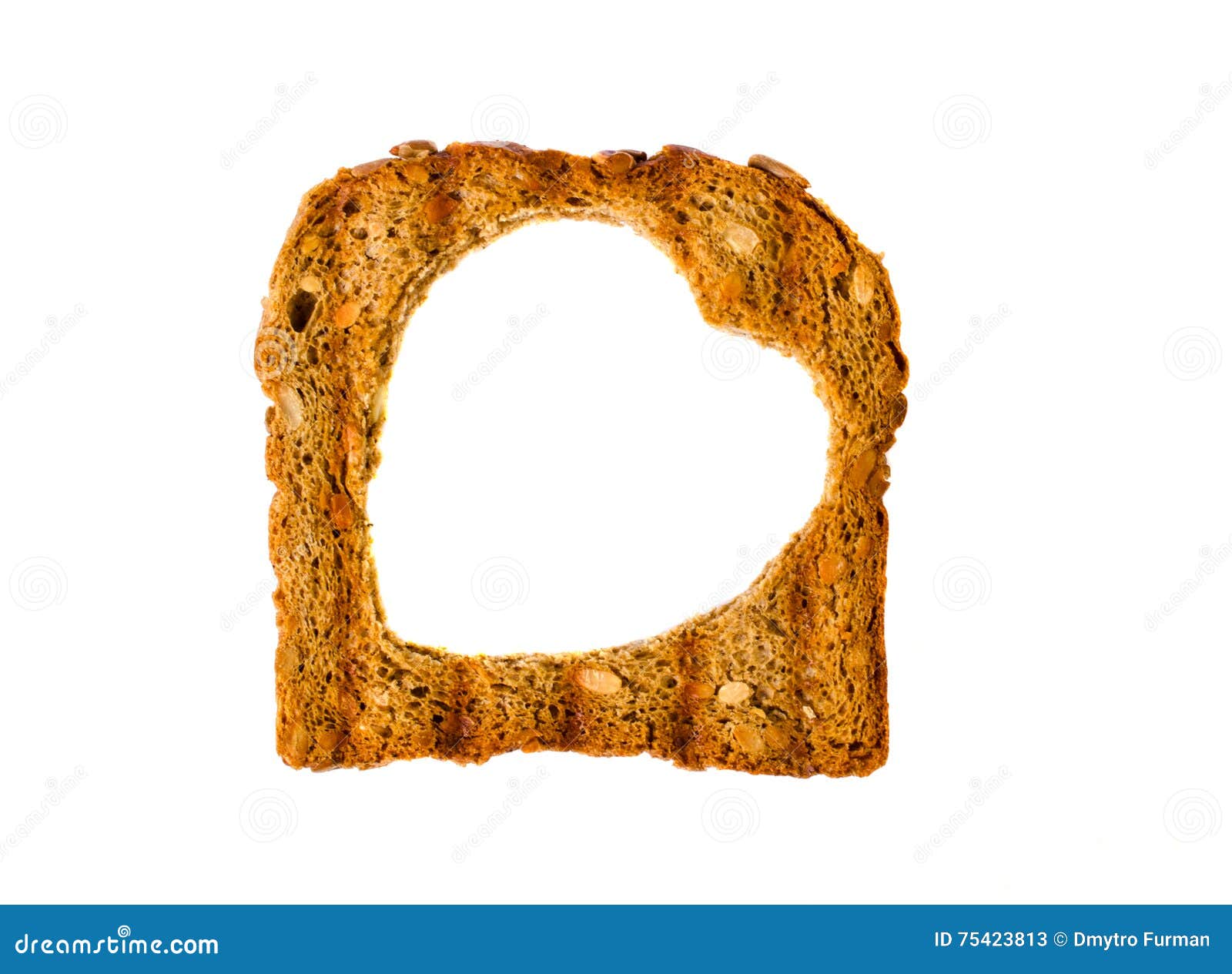 Delicious Toast With A Hole In The Form Of Heart. Stock Image - Image ...