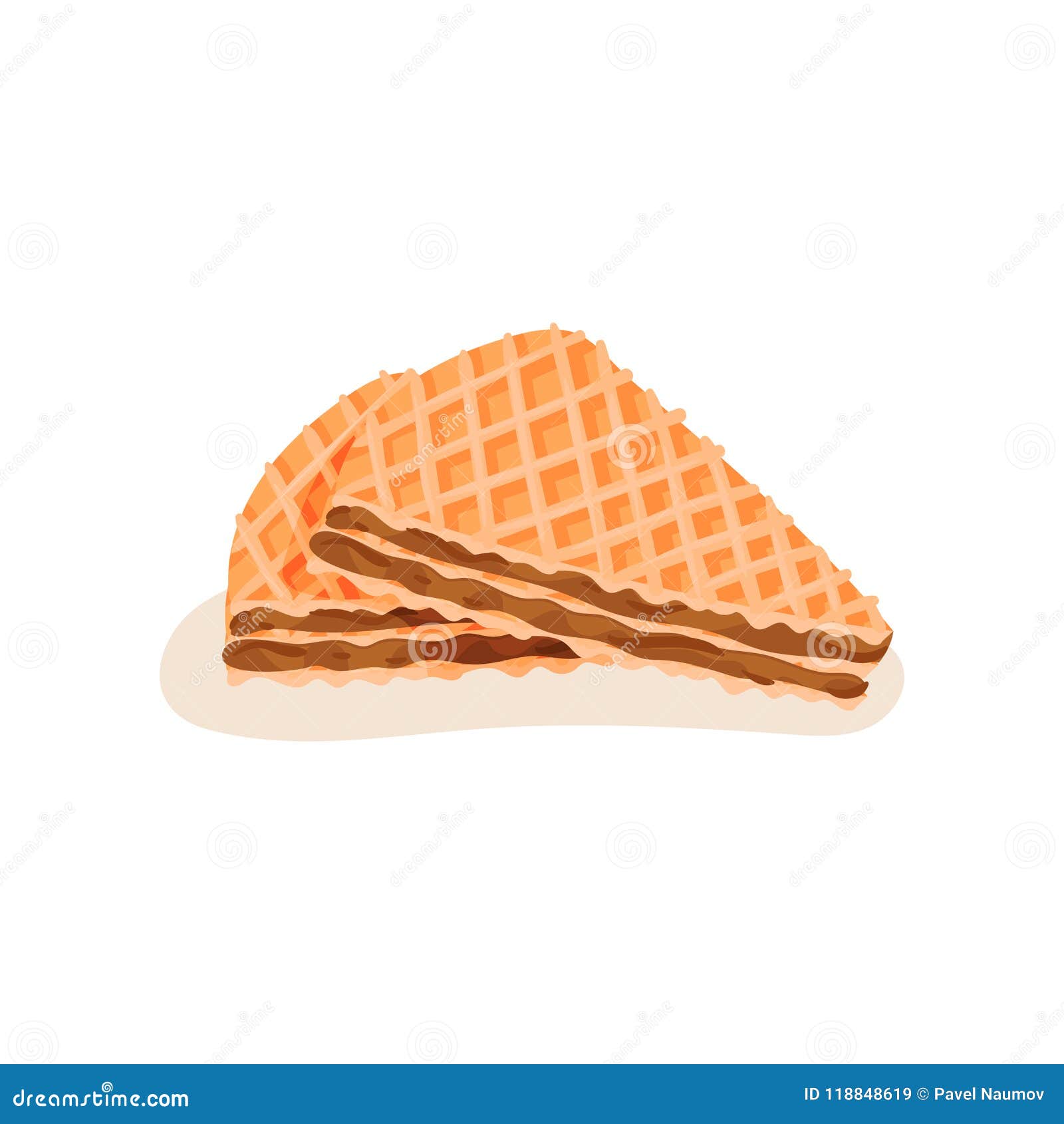 Delicious Triangular Waffles with Chocolate Filling. Sweet and ...