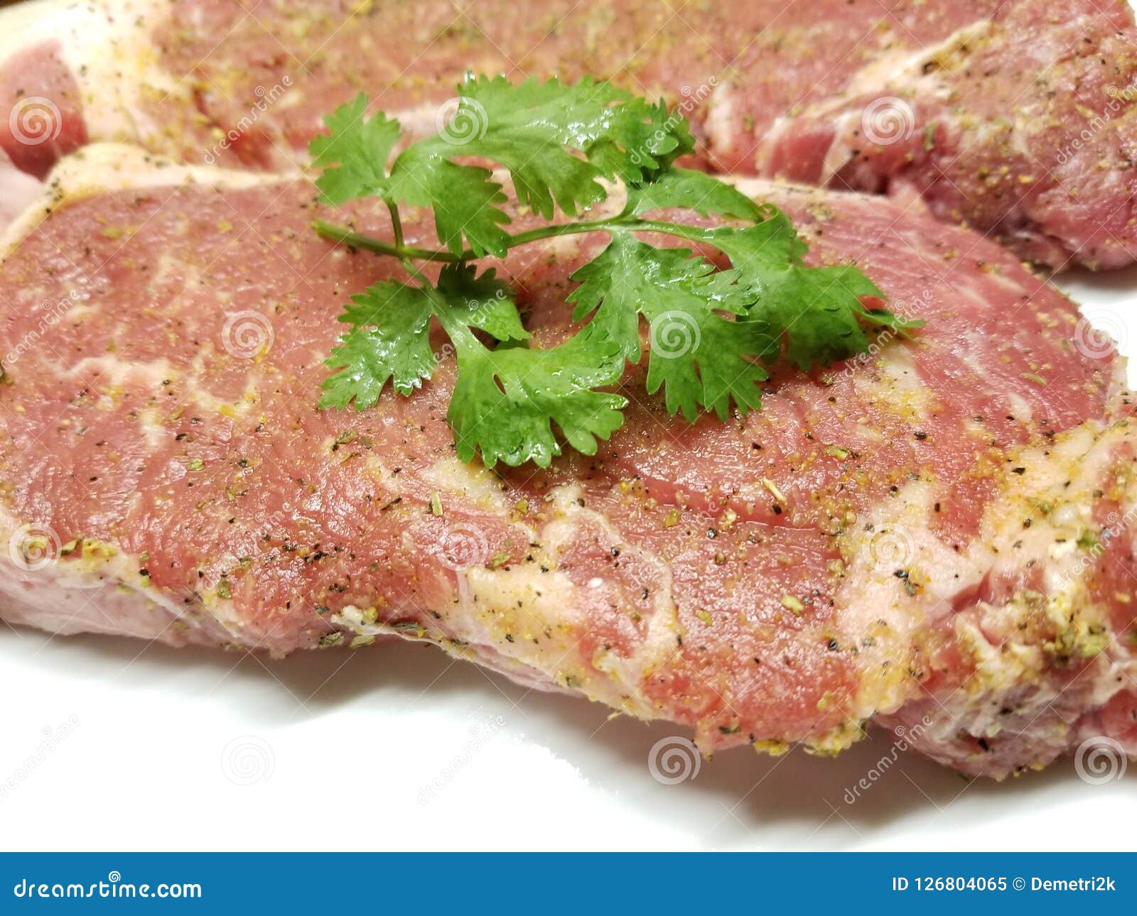 Uncooked Shell Steaks stock image. Image of isolated - 126804065