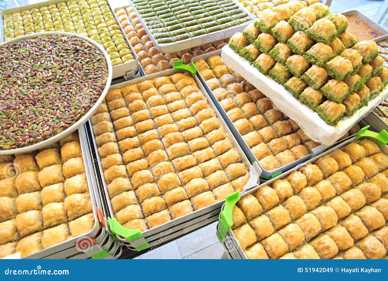 Delicious Turkish Sweet, Wrapped Green Pistachio Nuts ( Sarma ) Royalty ...