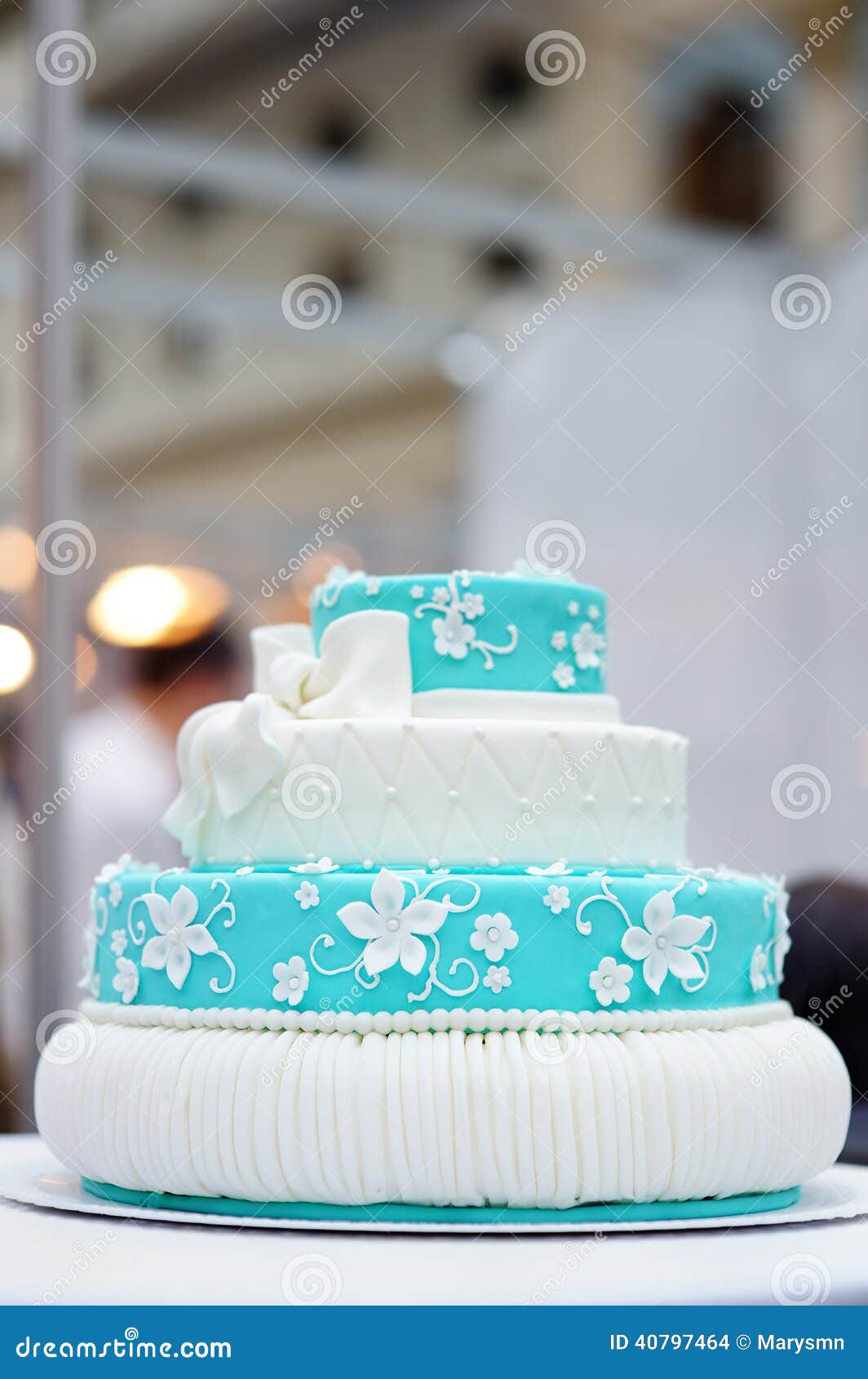 Delicious Turquoise Wedding Cake Stock Photo - Image of beautiful ...