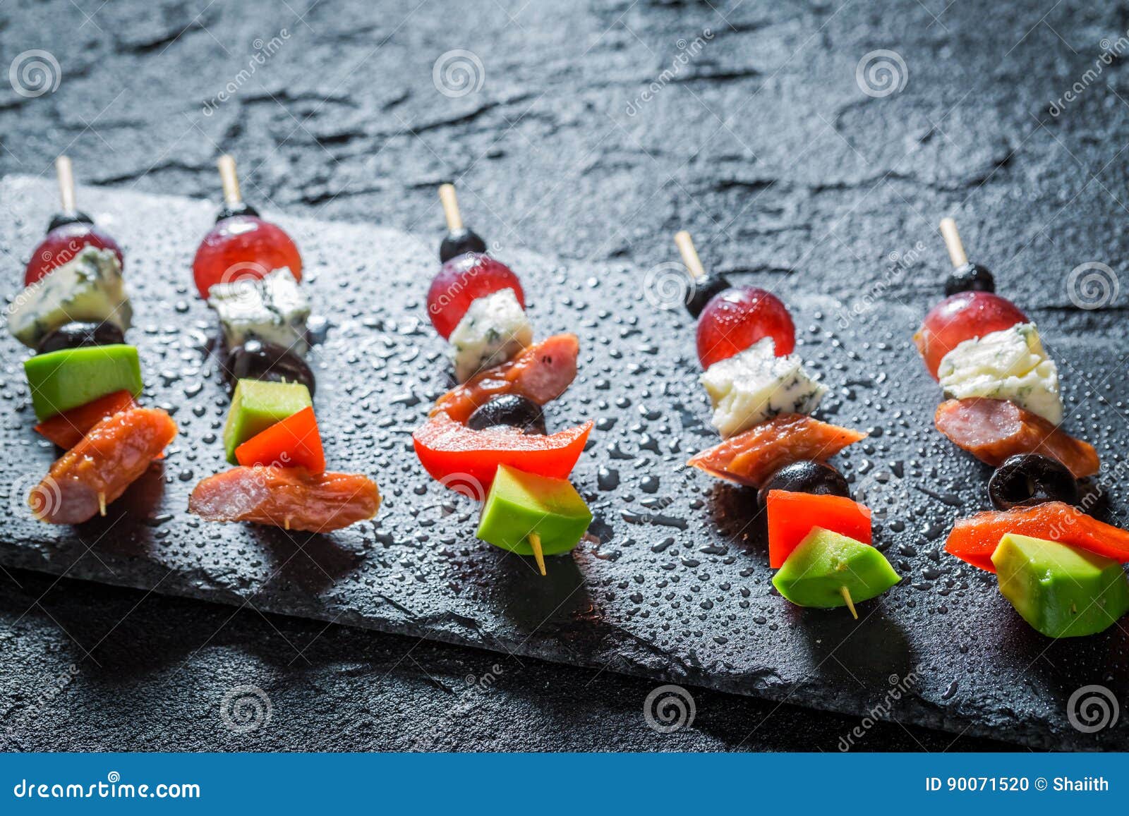 Delicious Various Cold Snacks with Vegetables and Herbs for Snack Stock ...