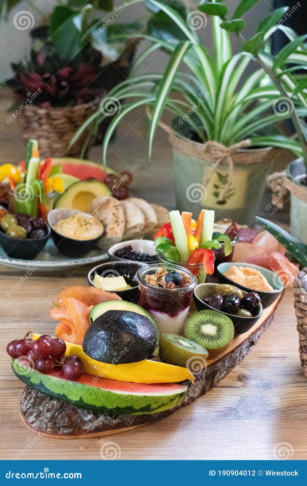 Delicious and Various Delicacies with Veggies and Fruits Stock Photo ...