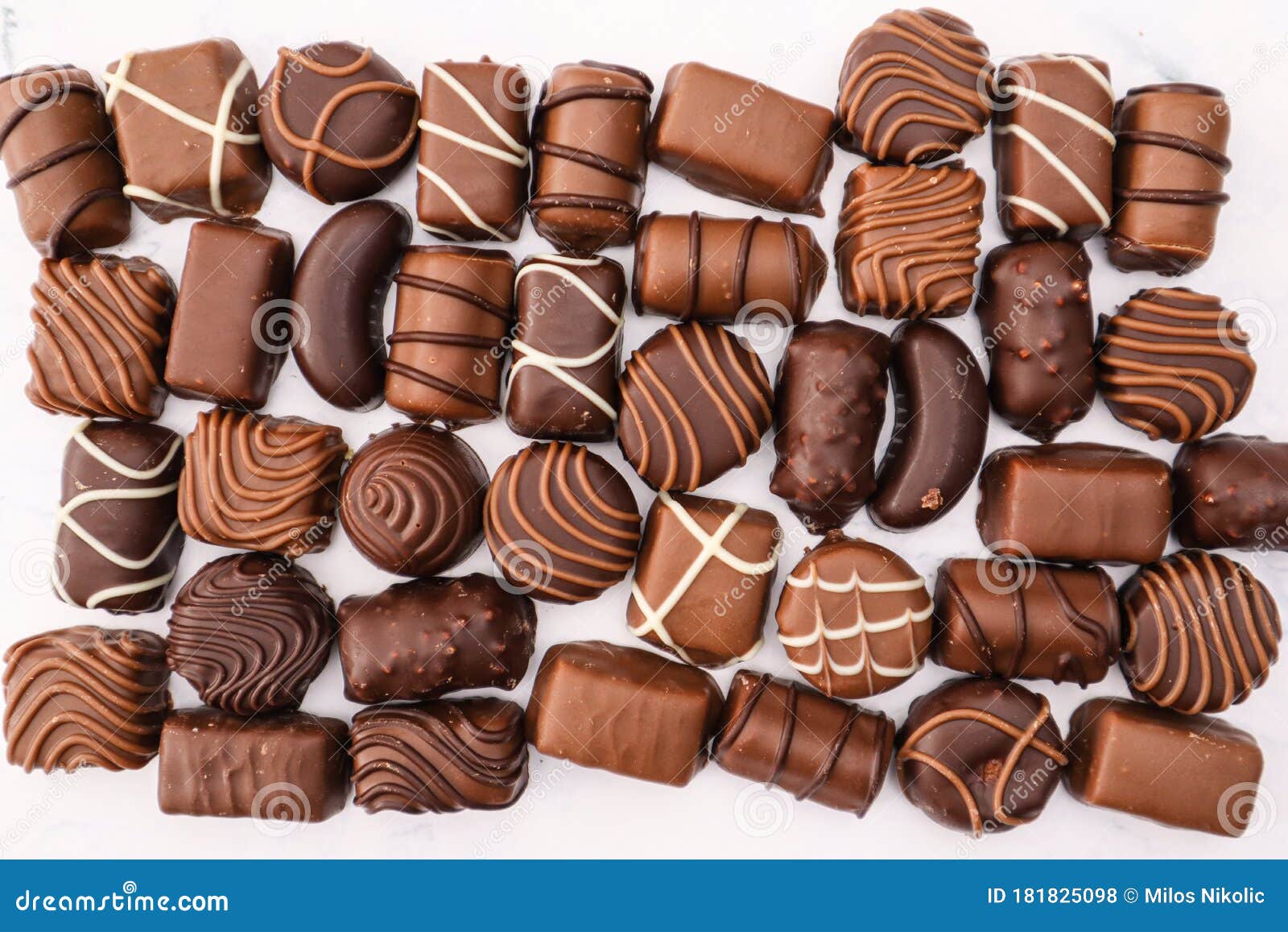 Delicious Various Shapes Chocolates on the Table Stock Photo - Image of ...