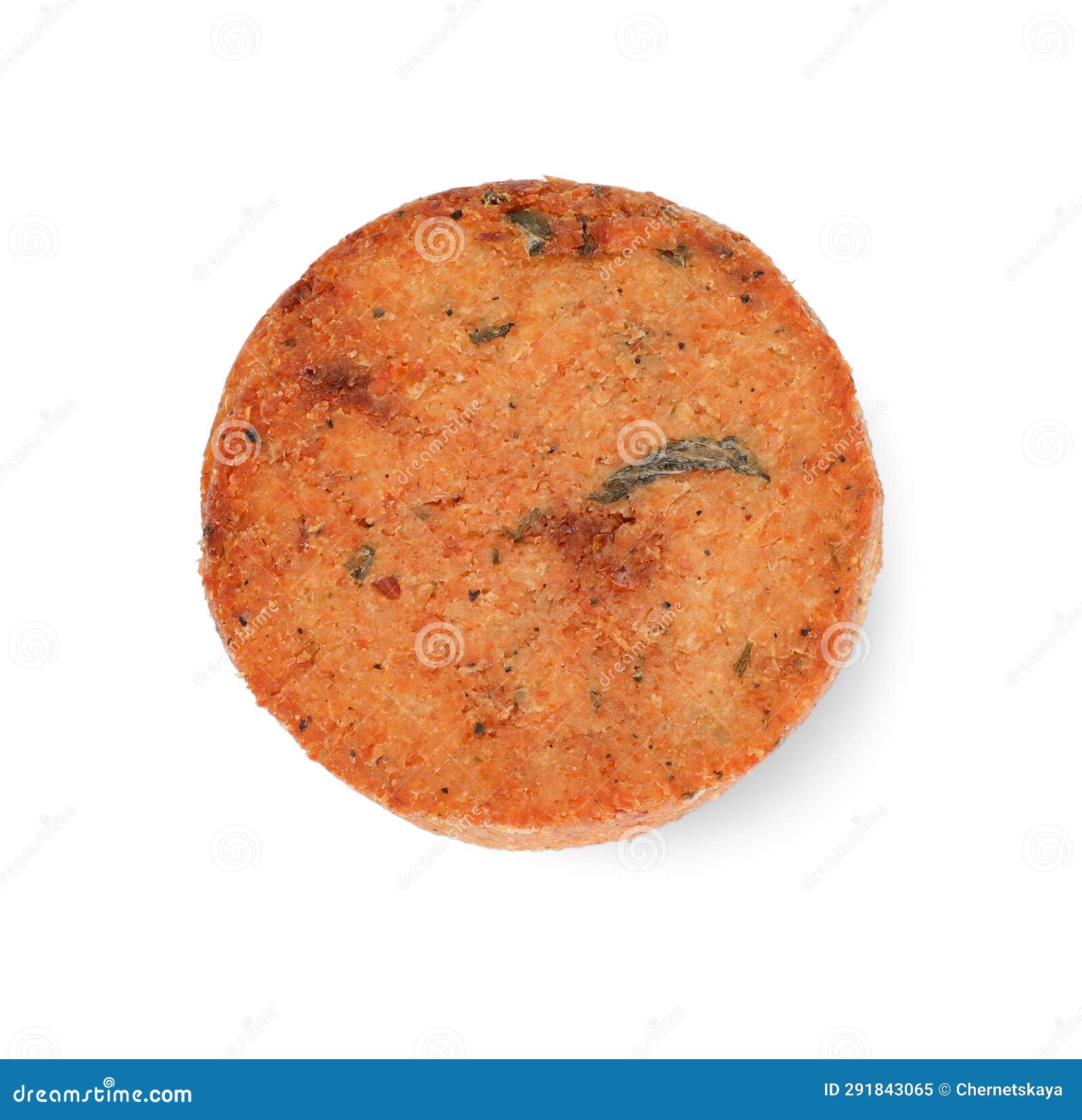 Delicious Vegan Cutlet Isolated on White, Top View Stock Image - Image ...