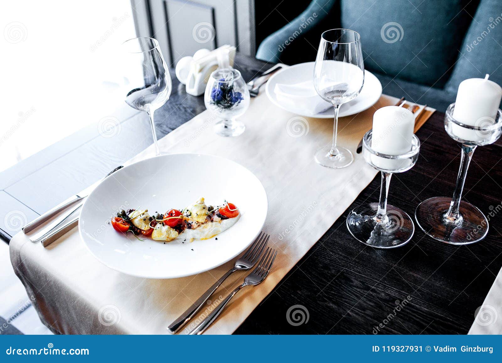 Food in Restaurant on the Table Stock Image - Image of nice, delicate ...