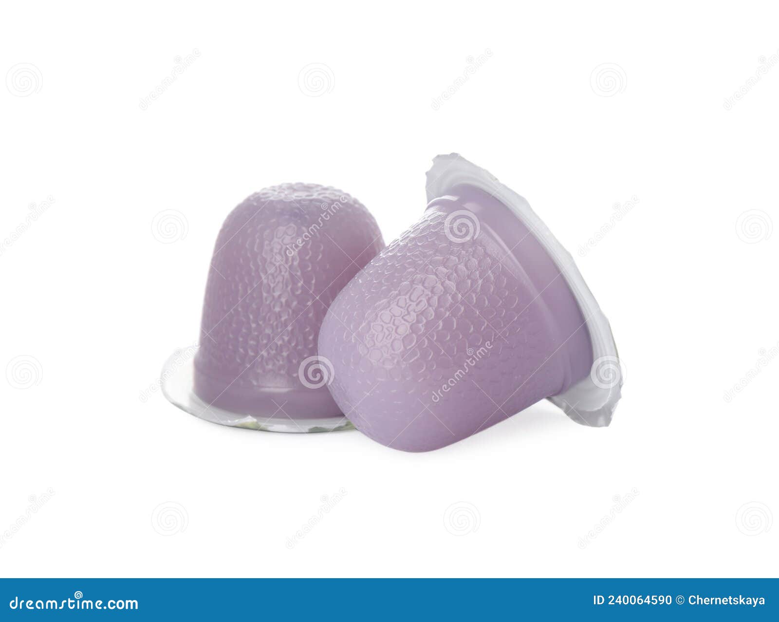Delicious Violet Jelly Cups on White Background Stock Photo - Image of ...