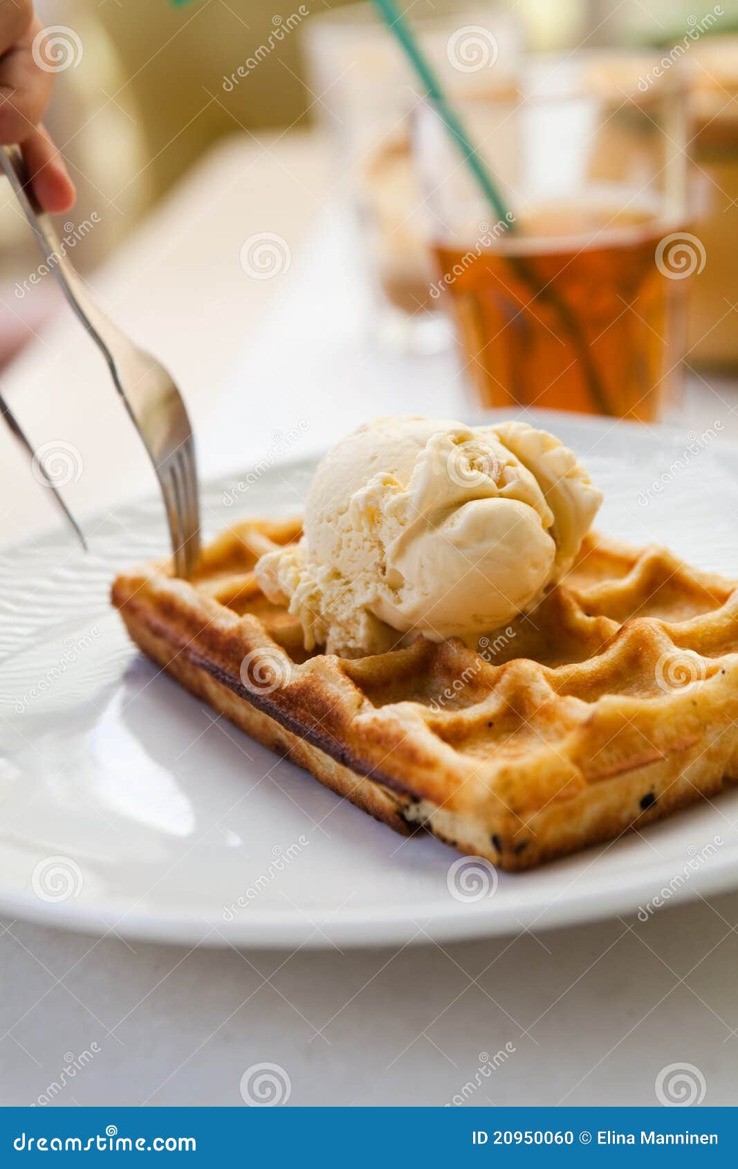 Delicious waffle stock photo. Image of cream, scoop, dish - 20950060