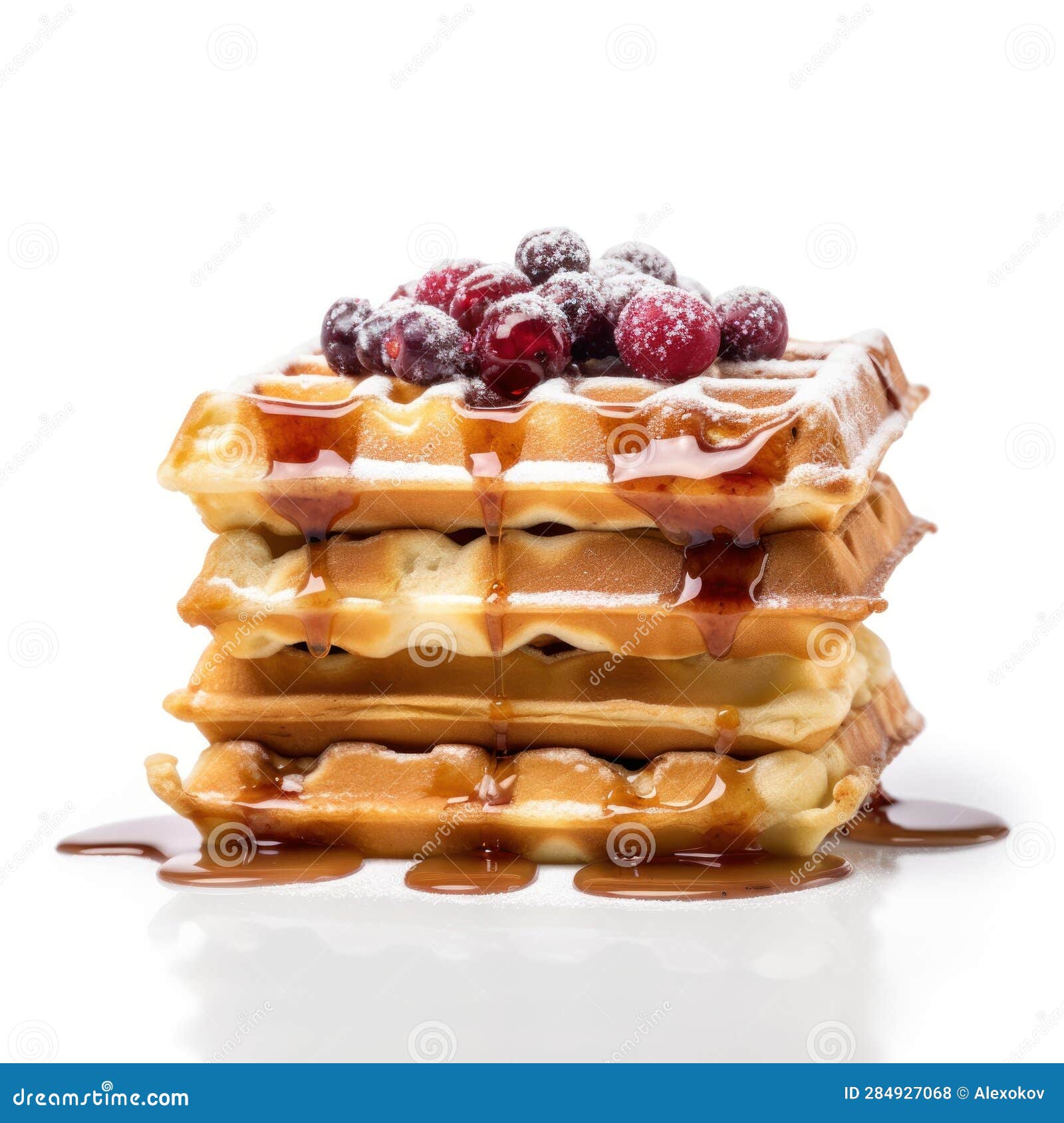 Delicious Waffles on a White Background AI Generated Stock Illustration ...