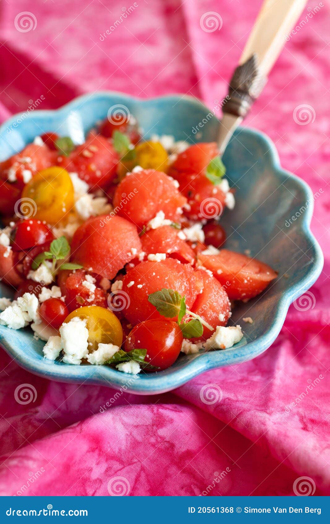 Delicious watermelon salad stock photo. Image of pink - 20561368