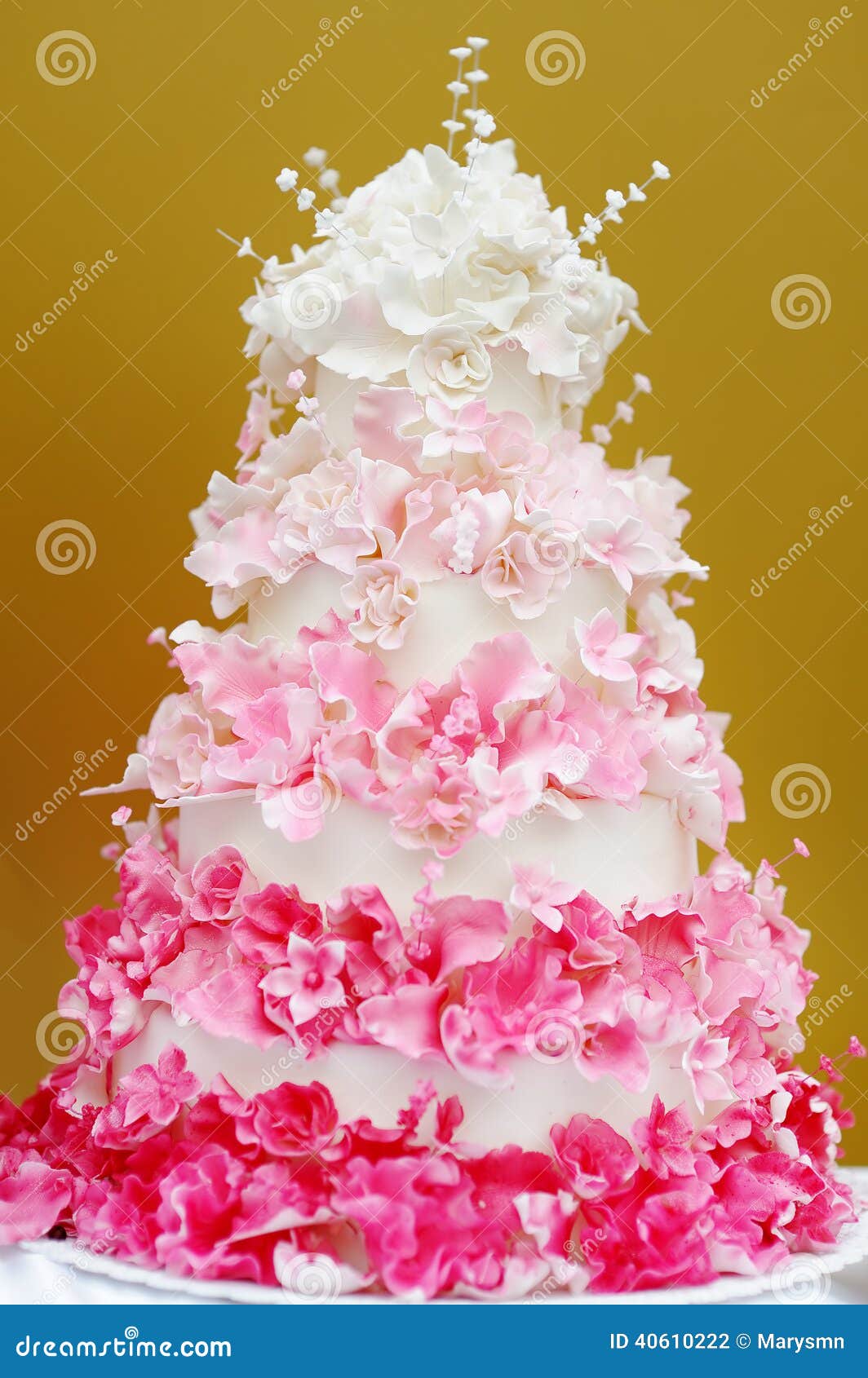 Delicious wedding cake stock photo. Image of floral, flower - 40610222