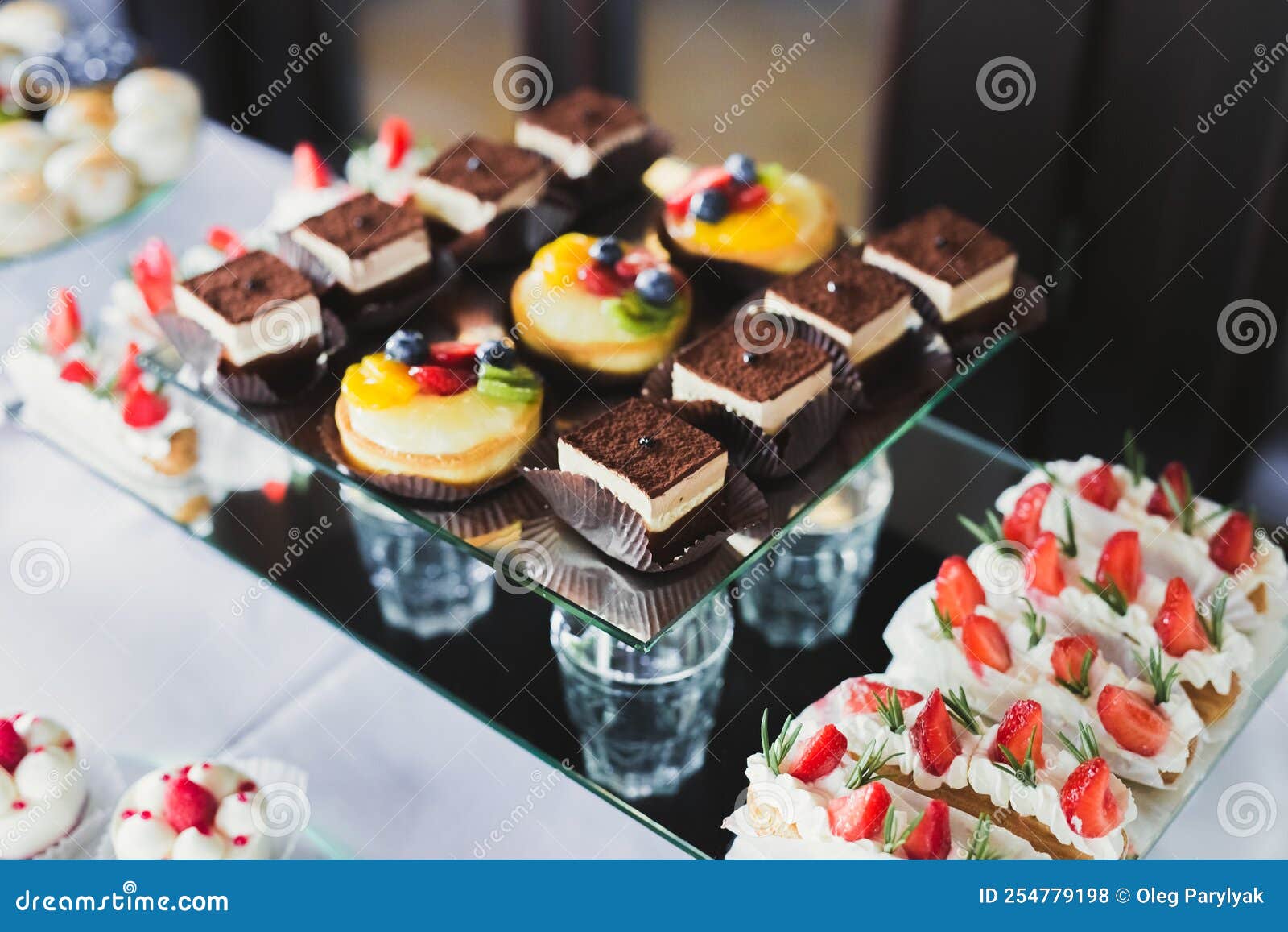 Delicious Wedding Reception Candy Bar Dessert Table Stock Photo - Image ...