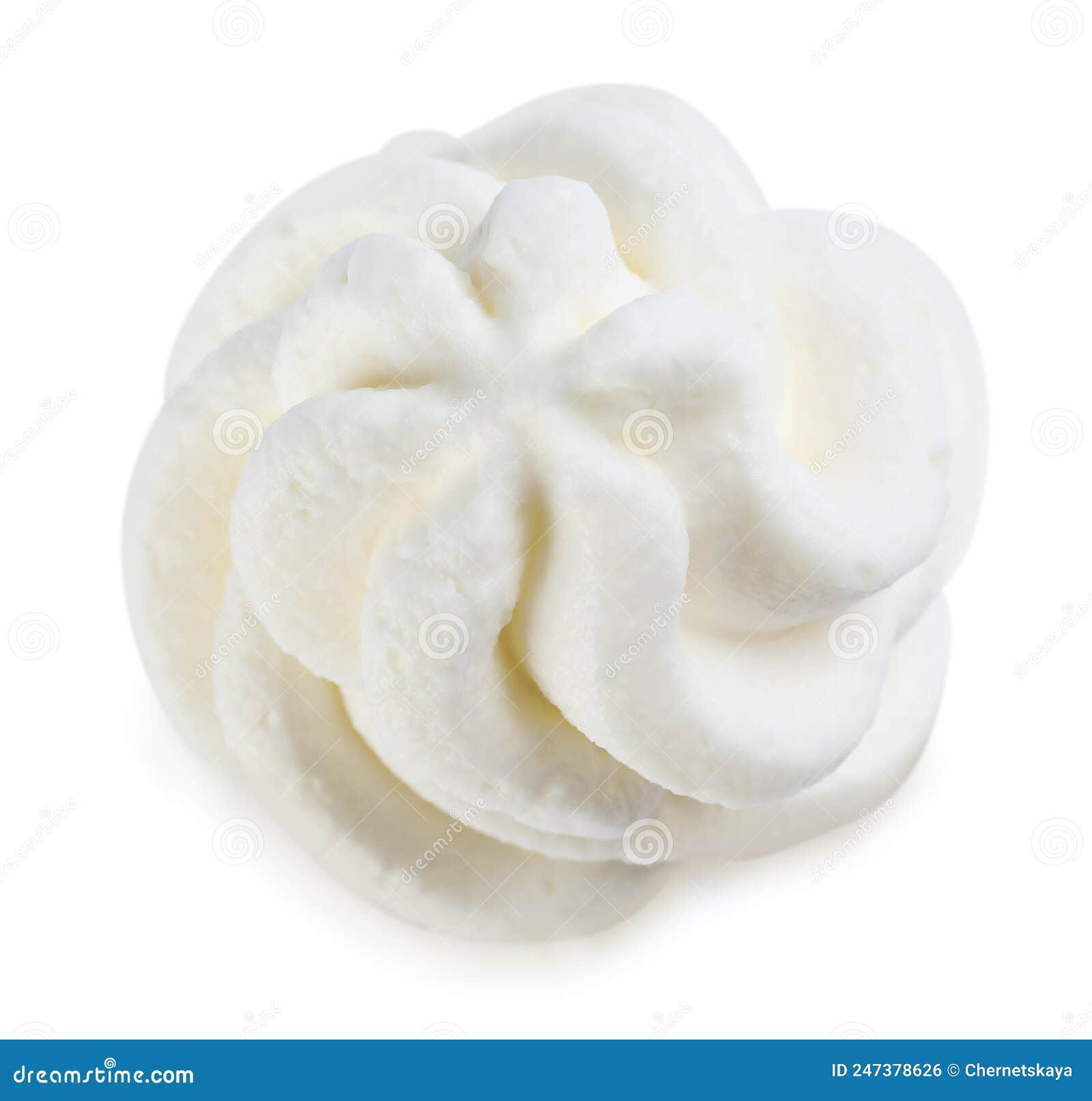 Delicious Whipped Cream Isolated on White, Top View Stock Photo - Image ...