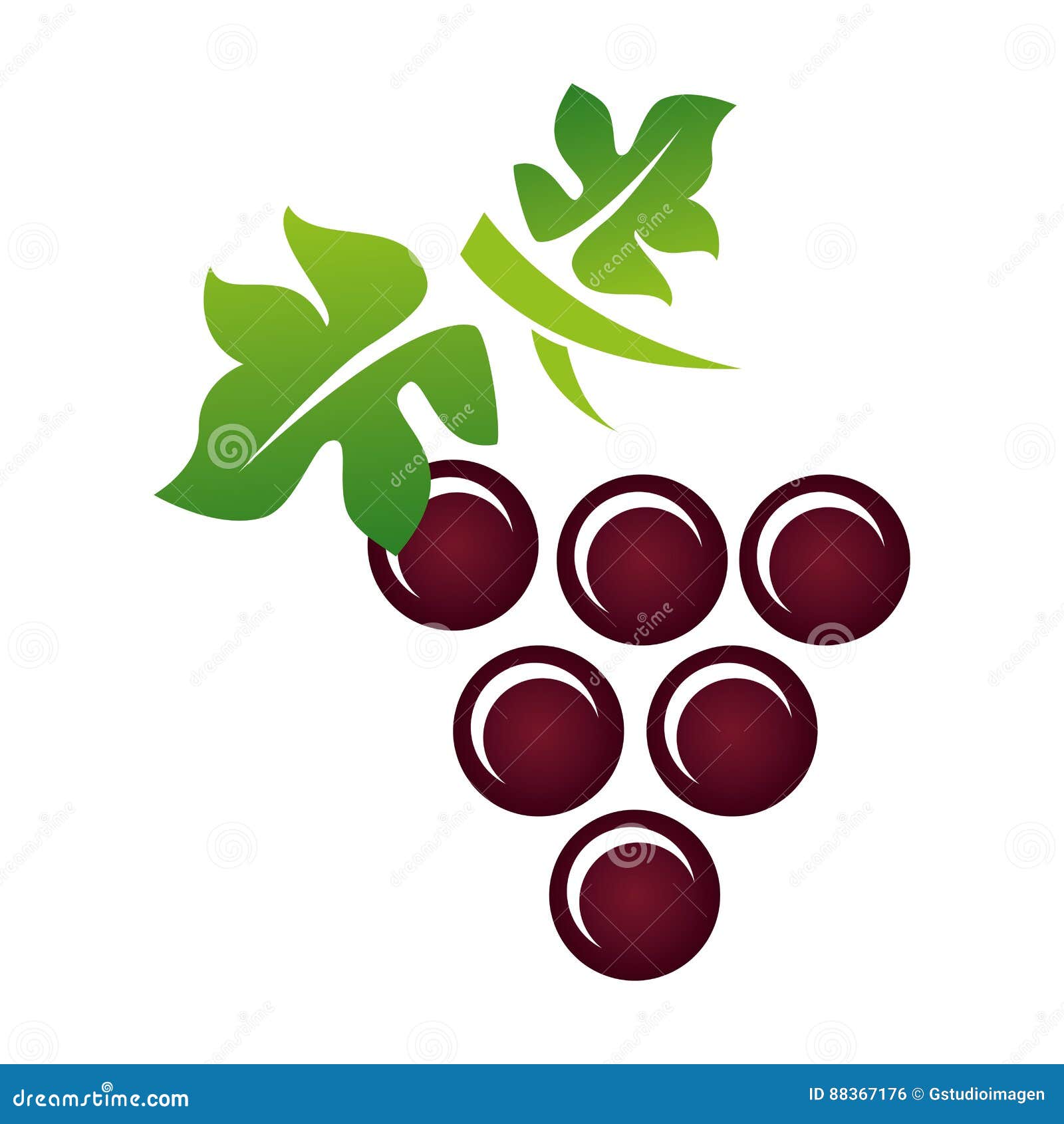 Delicious wine grape icon stock vector. Illustration of nature - 88367176