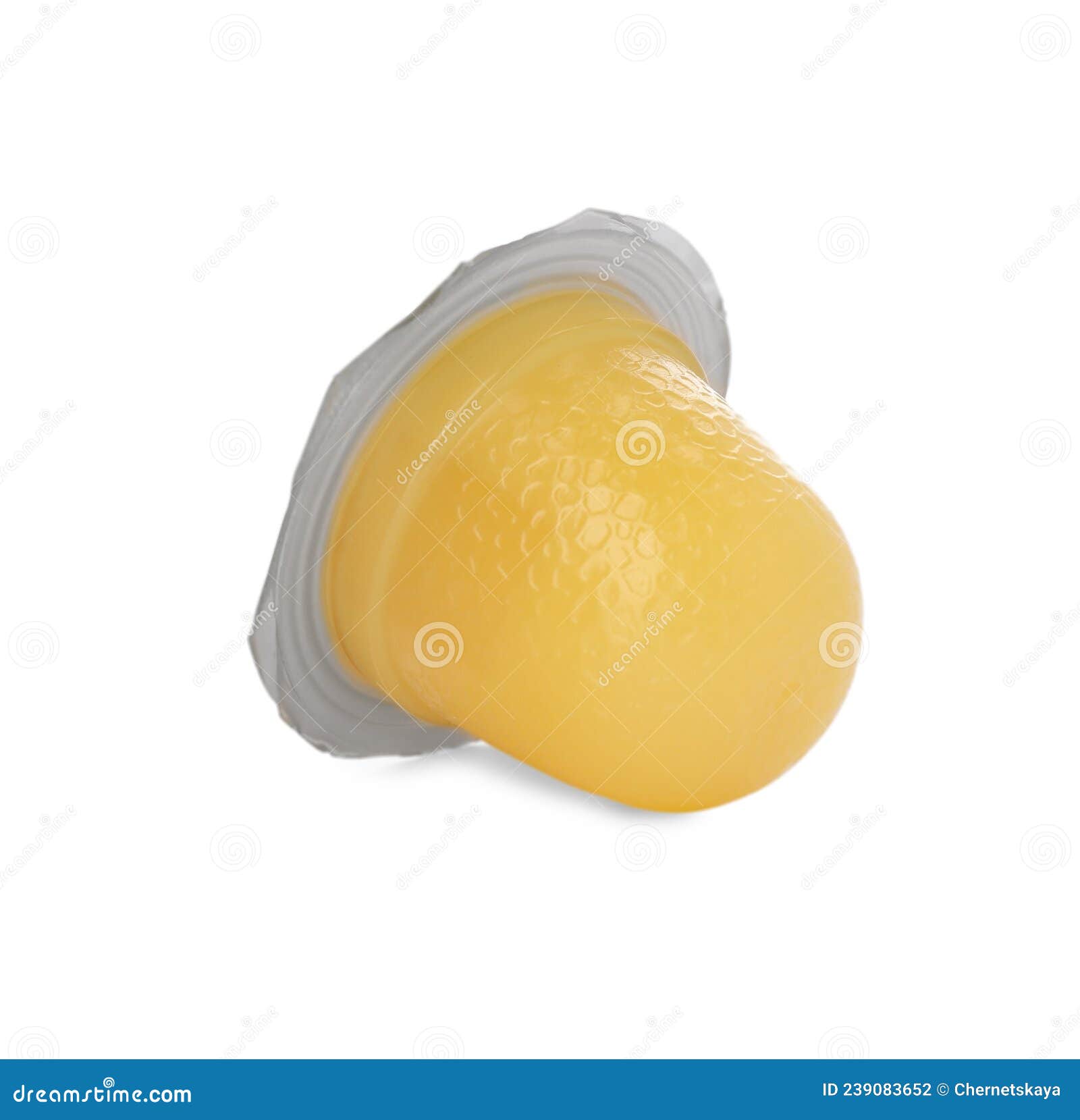 Delicious Yellow Jelly Cup Isolated on White Stock Photo - Image of ...