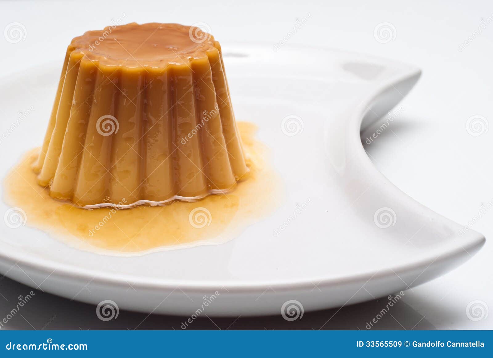 Delicious Yogurt Pudding with Caramel Stock Image - Image of moon ...