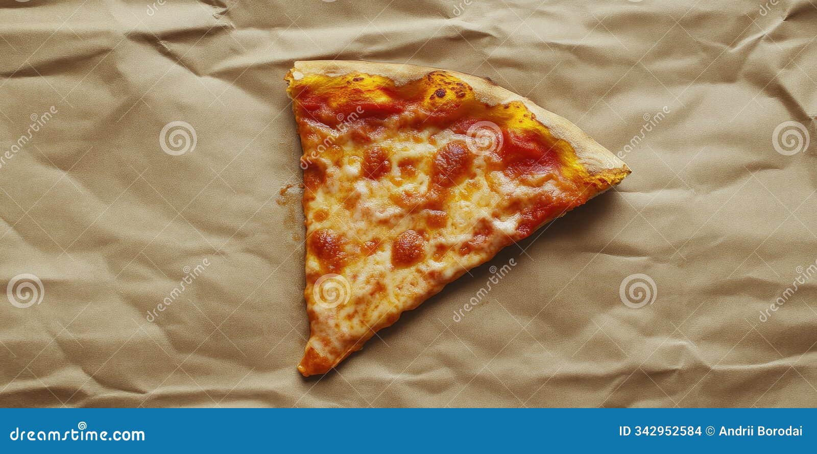 Deliciously Cheesy Pizza Slice On Cardboard Backdrop. Stock Photo ...