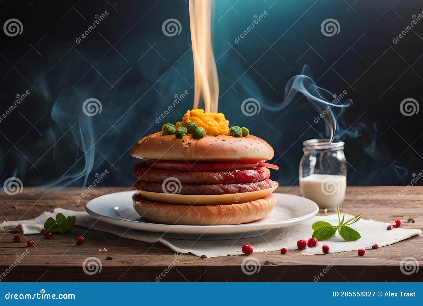 Deliciously Cooked Breakfast Food Advertisement. Stock Illustration ...