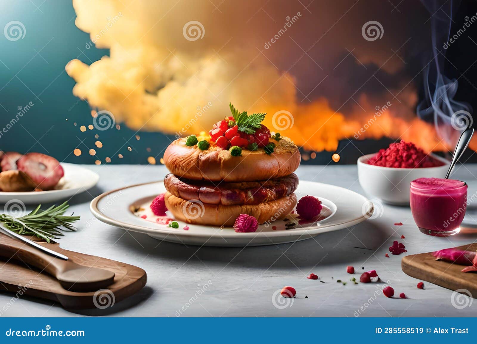 Deliciously Cooked Breakfast Food Advertisement. Stock Illustration ...