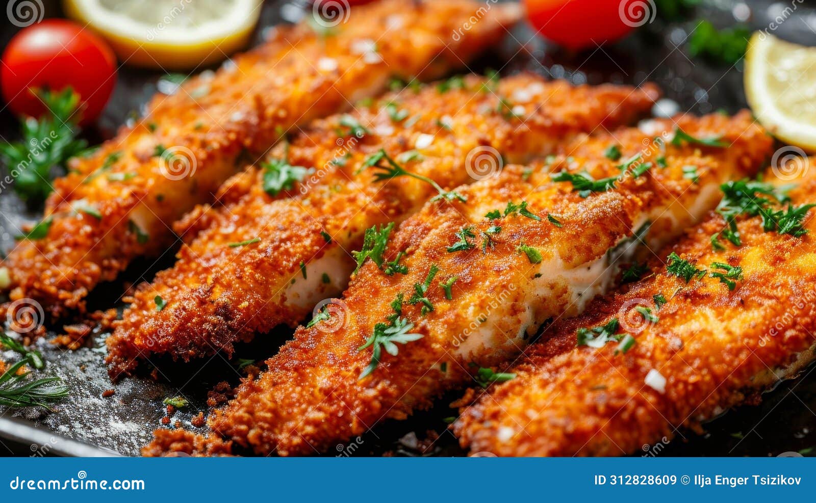 Deliciously Crispy Deep Fried Breaded Fish Fillets Sizzle, Offering A ...