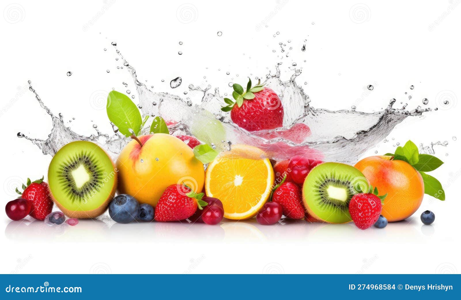 Deliciously Fresh Fruits with Refreshing Water Splash Creating Using ...