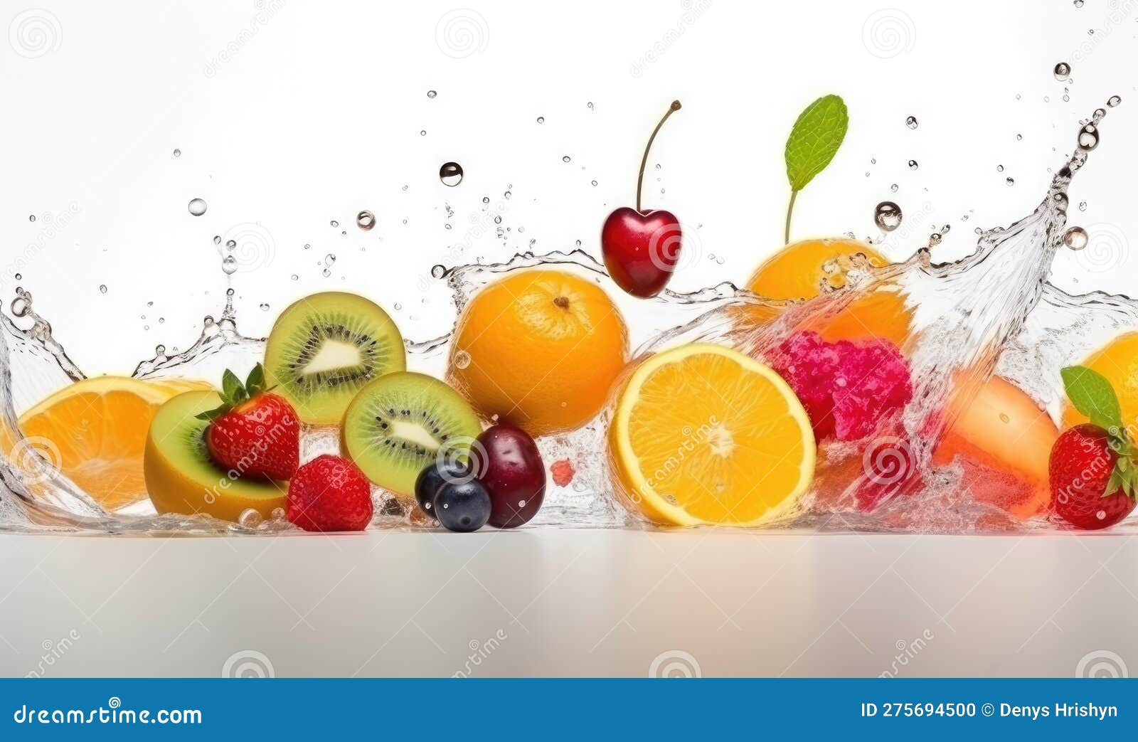 Deliciously Fresh Fruits with Refreshing Water Splash Creating Using ...
