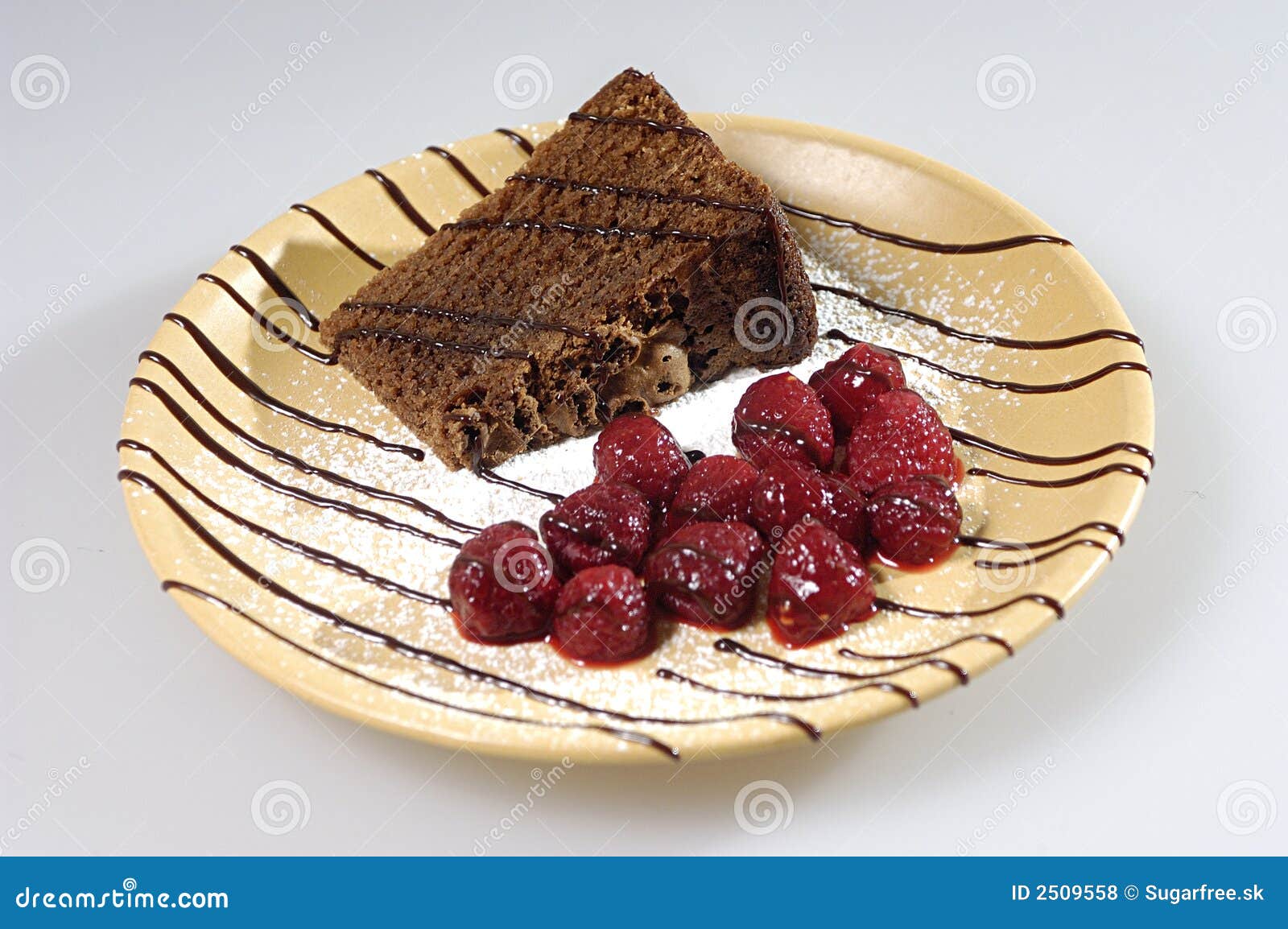 Deliciously Looking Dessert Stock Photo - Image of powder, stripes: 2509558